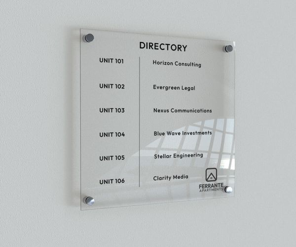 Standoff Acrylic Signs, Acrylic Sign with Standoffs, Wall Mount Acrylic ...